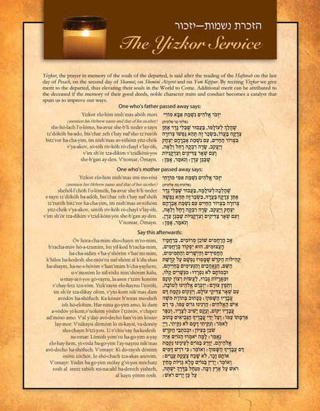 Laminated Guide: Yizkor Service - Jewish Learning Group